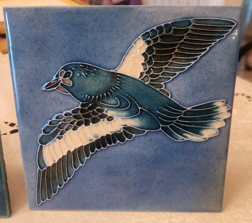 Set Of 2 Blue Jay Bird Decorative Wall Art Ceramic Tiles 6x6 K's ...