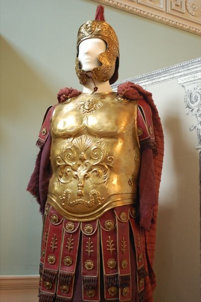 1951 Quo Vadis & 1959 Ben Hur Caesar prop Roman brass decorated armor ...