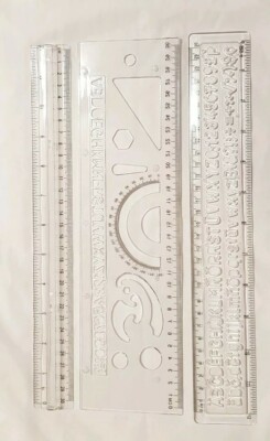 Ruler And Stencil Letters Alphabet Numbers School Office Home Kids ...