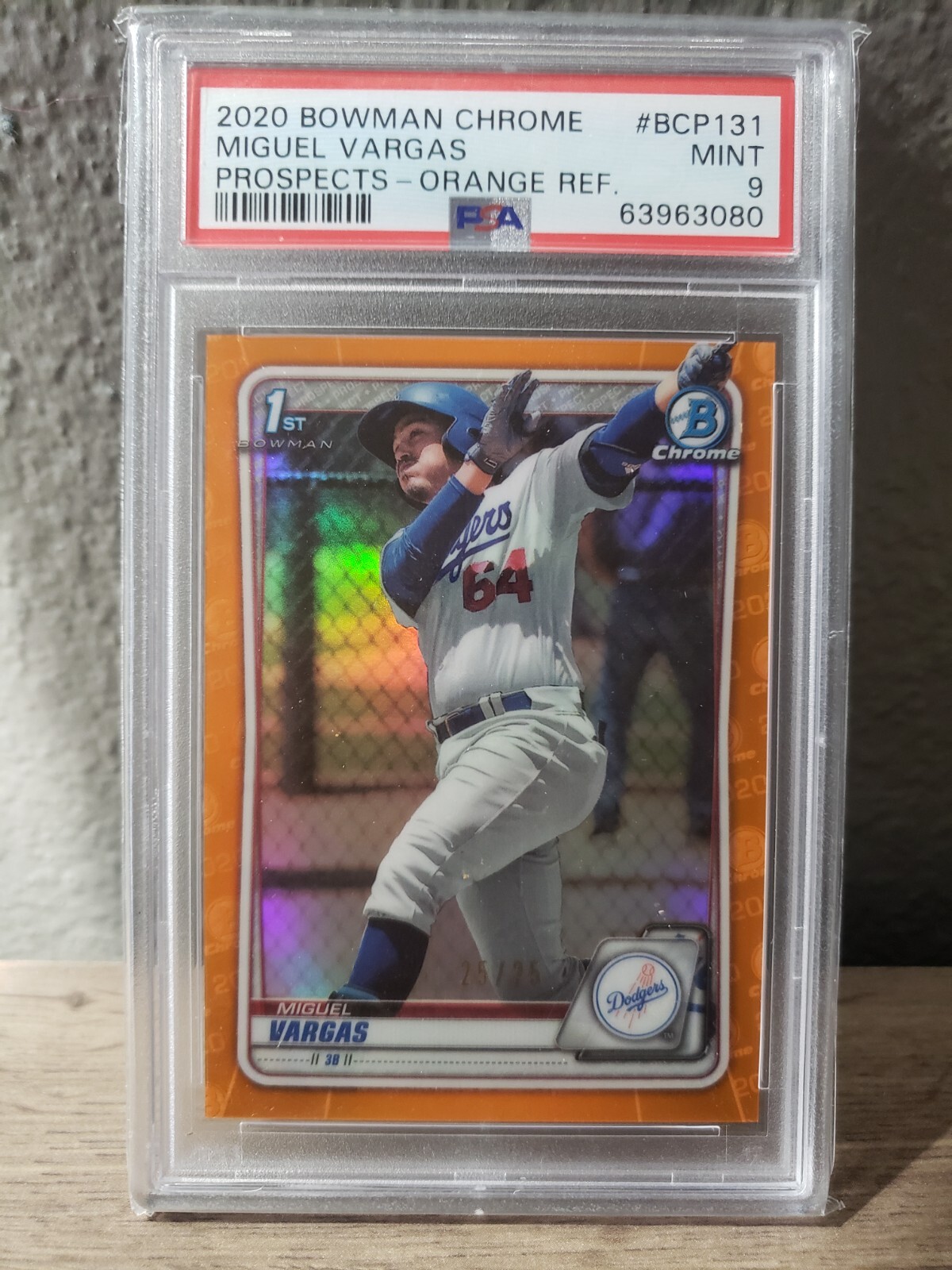 2020 Bowman Chrome Miguel Vargas 1st Bowman Orange Refractor 25/25 PSA ...