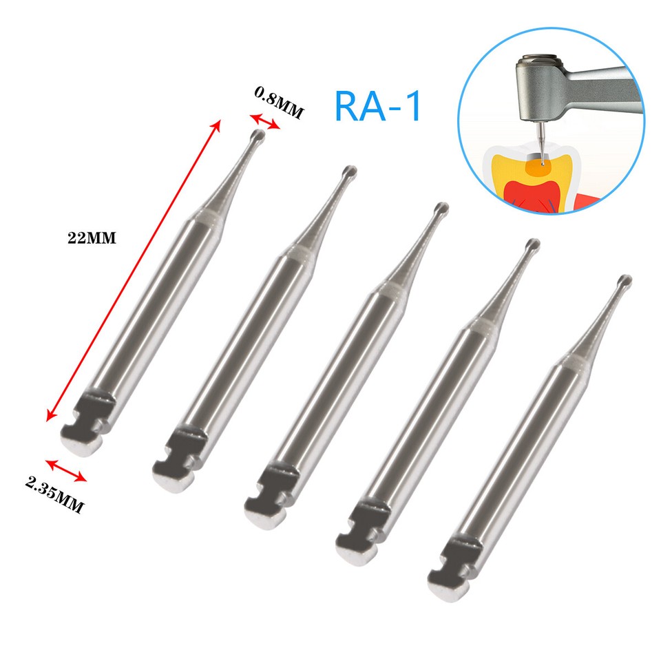 Dental Round Carbide Bur for Slow Speed Latch Type Handpiece RA 1# - 8 ...