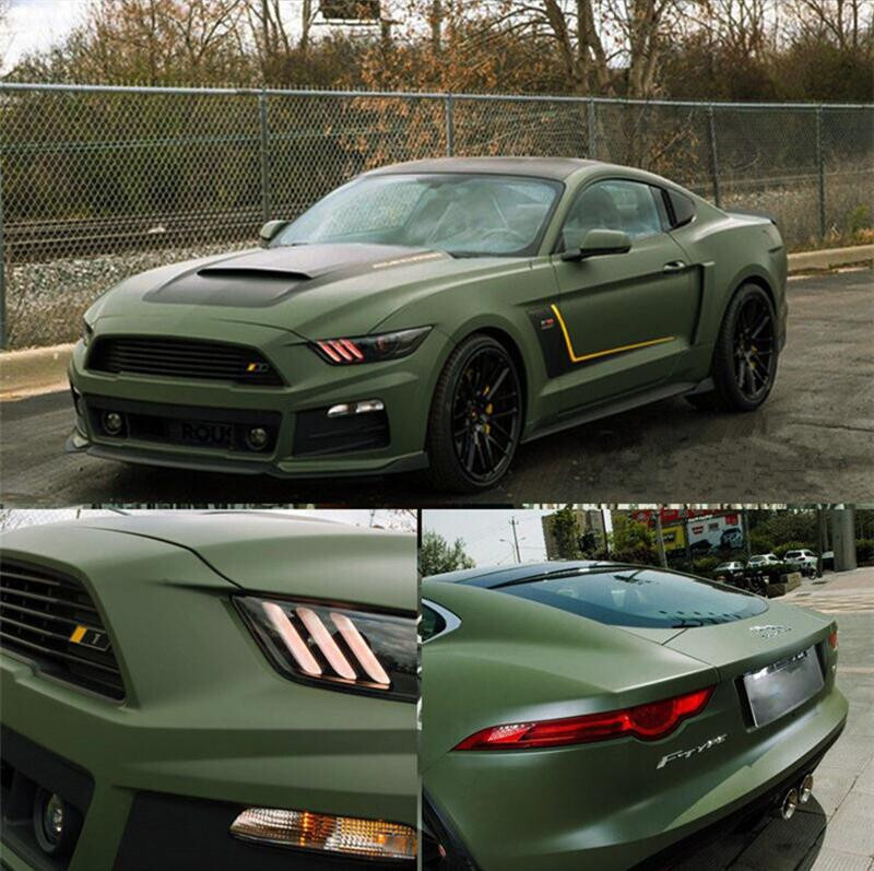 Full Roll 100FT x 5FT Flat Matte Vinyl Car Wrap Film Sticker Decal Army ...