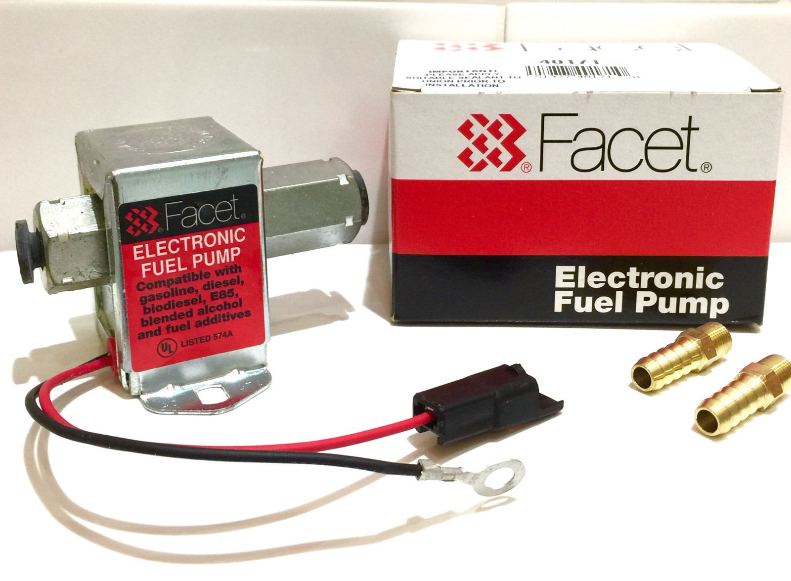 FACET Electric Solid State Fuel Pump 2-3.5 psi 40171 with 10mm unions ...