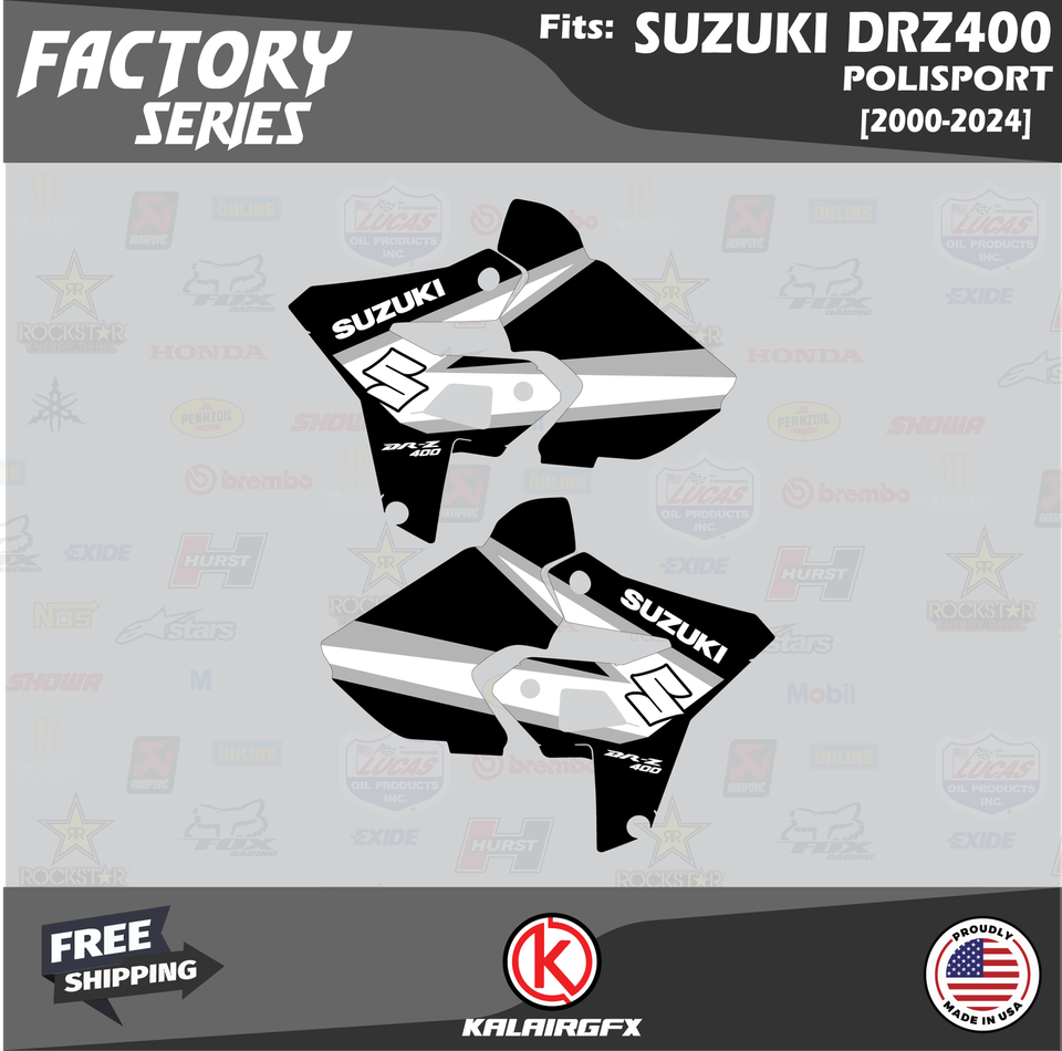 Graphics Kit for Suzuki DRZ400 Polisport Restyle (2000-2024) Factory ...
