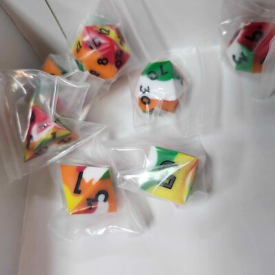 Sharp Edge Silicone Rubber Dice Set: Tropical Sunrise | eBay