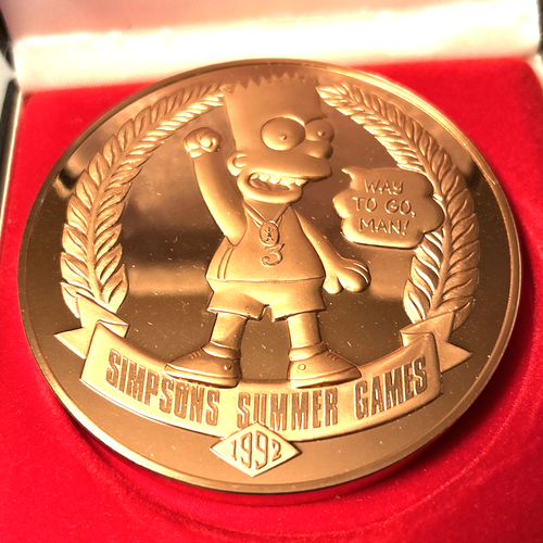 1992 Bart Simpsons Summer Games 3 inch Bronze Medal Limited Ed. 2499/ ...