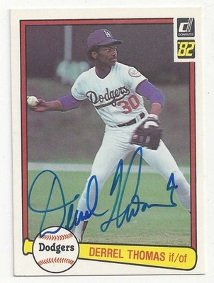 Derrel Thomas Los Angeles Dodgers 1982 Donruss #537 Signed Card | eBay