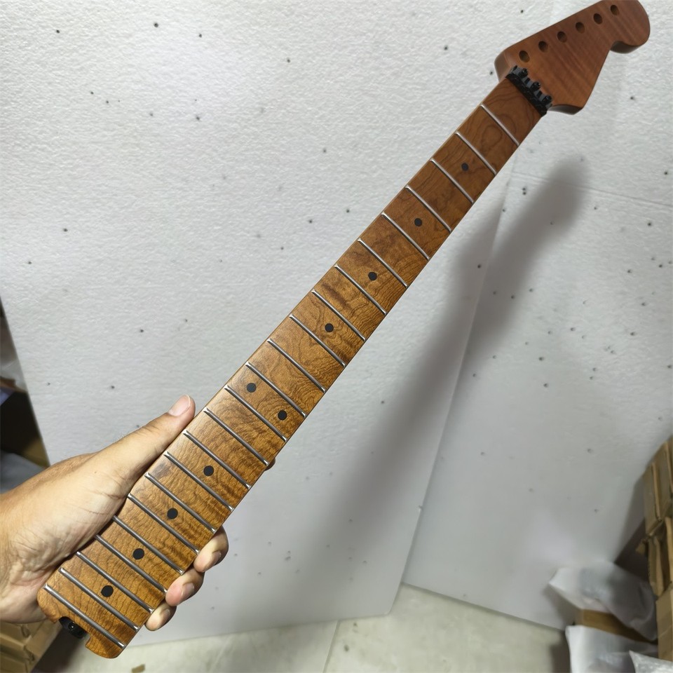 22 frets roasted flame maple electric guitar neck 25.5 inch wheel truss ...