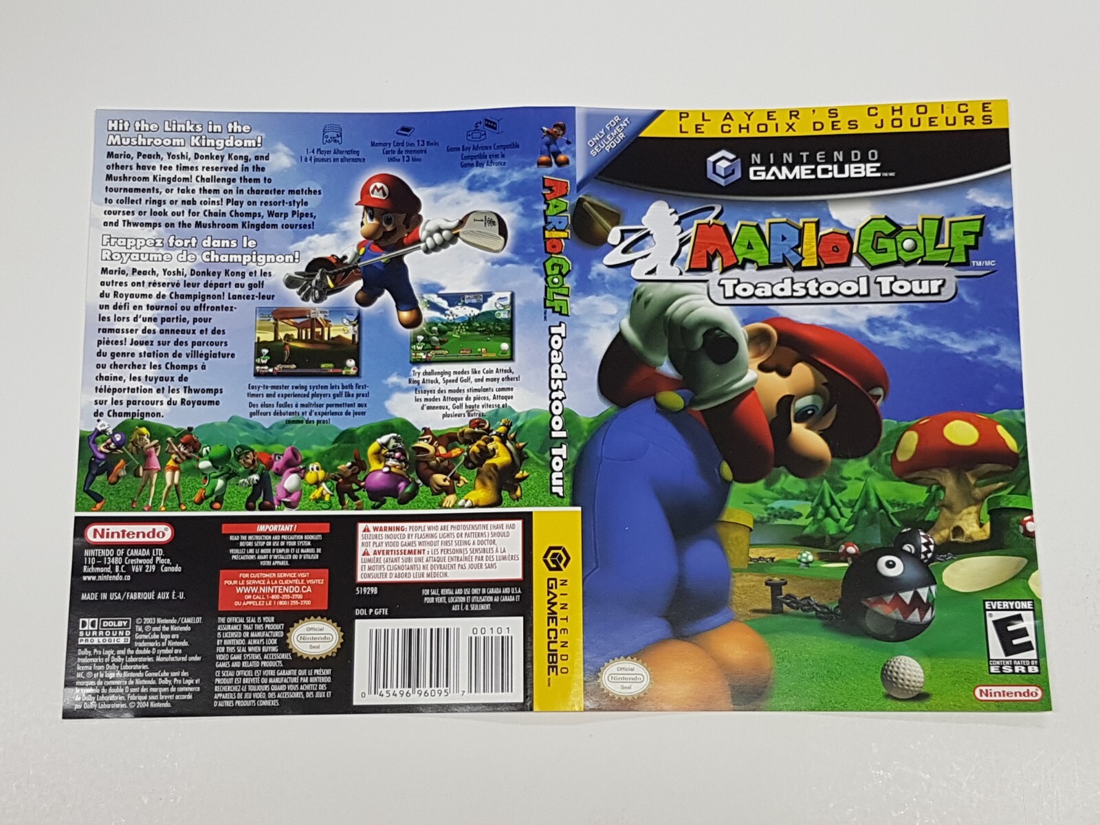 Mario Golf Toadstool Tour Authentic Nintendo GameCube Cover Art Only | eBay