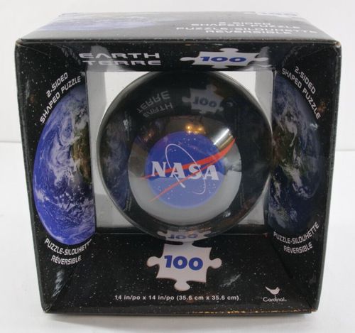 NASA EARTH Jigsaw Puzzle 2-Sided Shaped & Storage Tin 100 Piece 14 ...