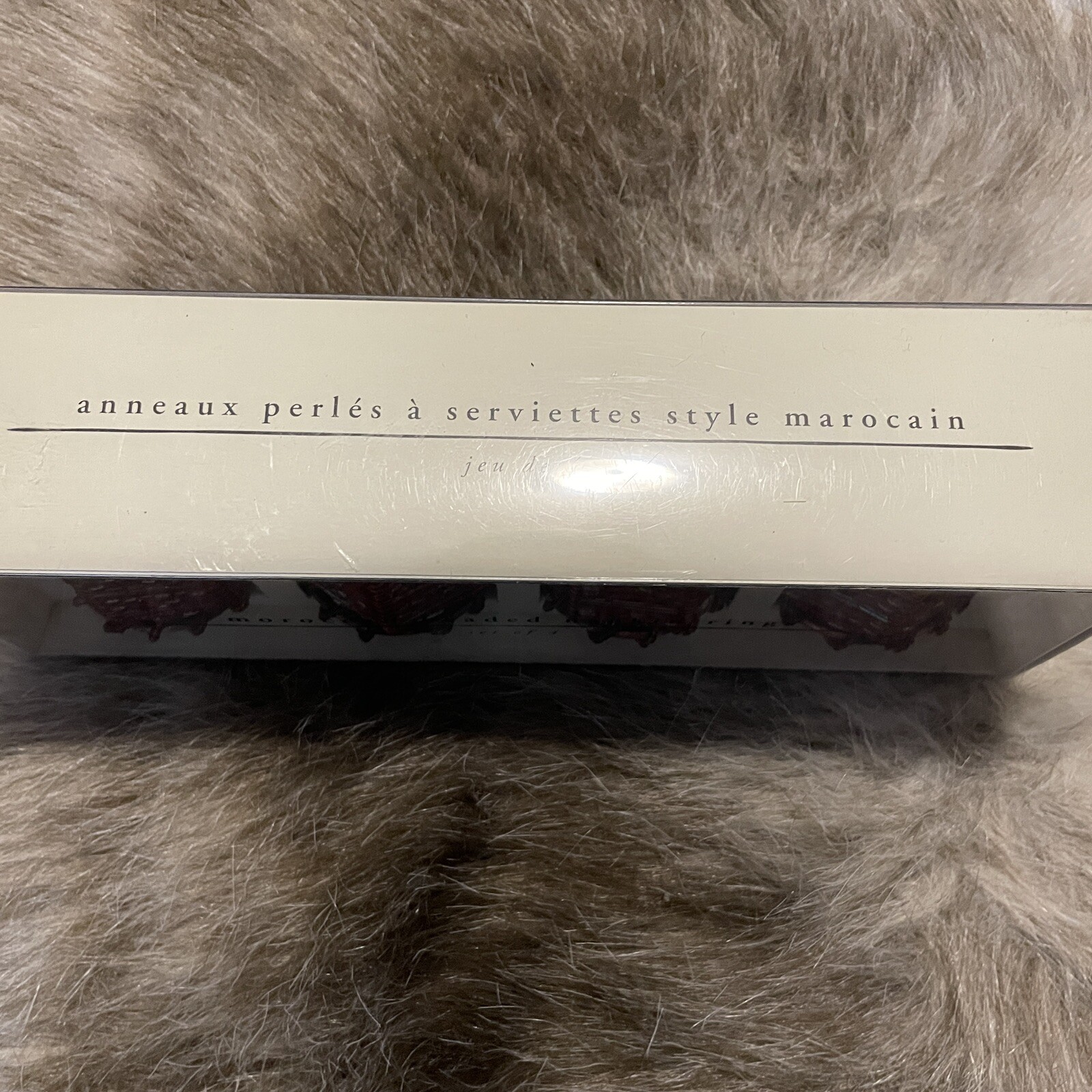 NIB Pier 1 Moroccan Beaded Napkin Rings Red With Copper Patina Set of 4 ...