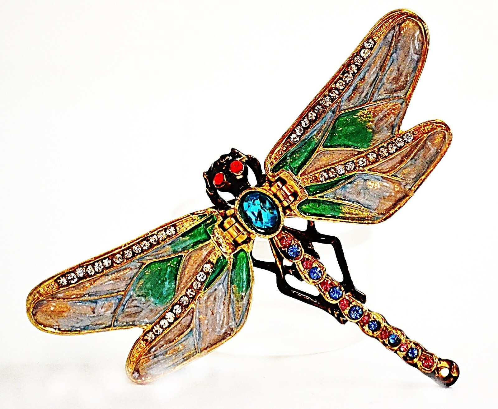Bejeweled Dragonfly Trinket Box by, Hand Made with Enamel & Swarovski ...