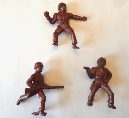 3 Vintage Archer Hard Plastic Action Toy 3" Soldiers Army Men 50s | eBay