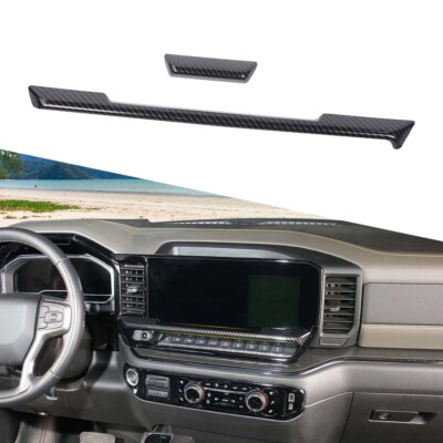 For Chevy Silverado 22+ Center Console Dash Strips Trim Cover Bezel ...