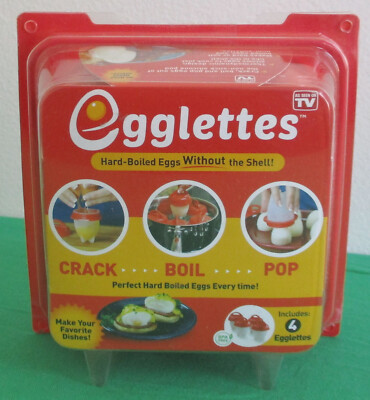 Egglettes Egg Cooker Hard Boiled Eggs without Shell 4 Egg Cups AS SEEN ...