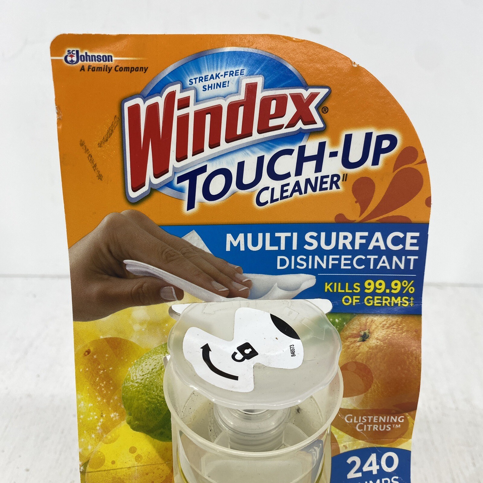 2 Windex Touch-Up Cleaner Antibacterial Glistening Citrus (10oz Each ...