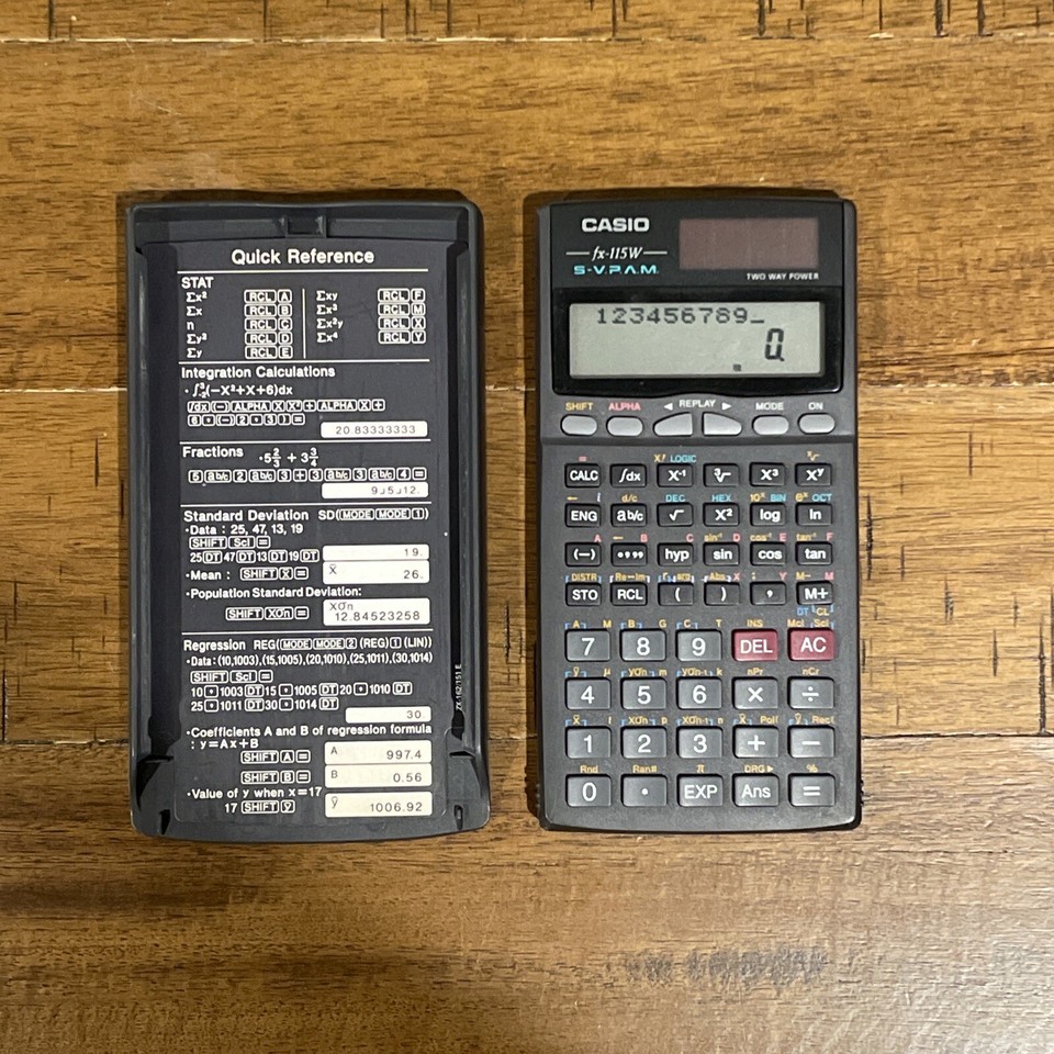 Casio FX-115W S-V.P.A.M. Scientific Calculator w/ 2 Way Solar Power ...