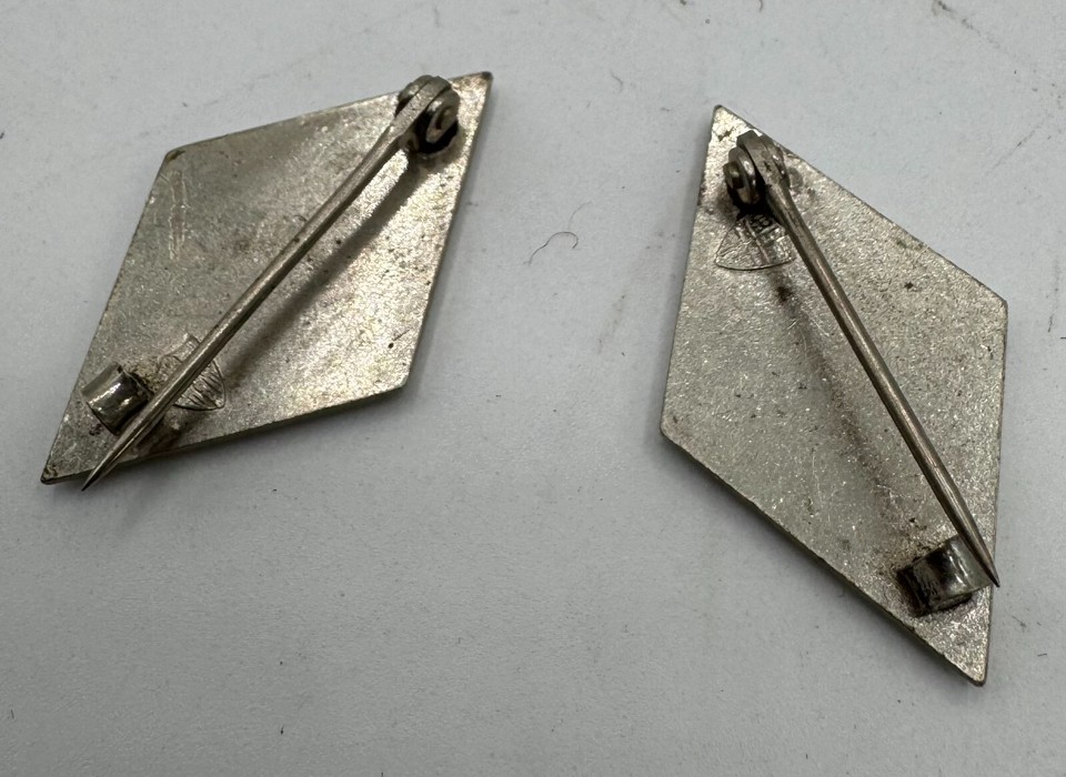 PAIR Vintage WW2 era ROTC Major Rank Diamond Collar Insignia Pin NS ...