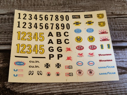 Vintage AMT # 100-579 Model Car Decal Sheet 7519 Hot Rod Racing Numbers ...
