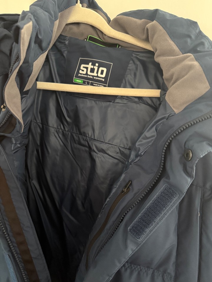 Stio Gore Tex Windstopper Colter Infinium 650 Down Fill Blue Parka Men ...