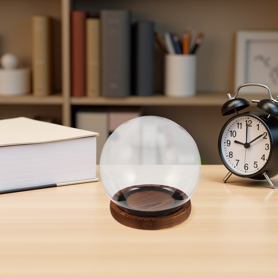 Glass Dome with Base: Decorative Cloche Bell Jar for Plants ...