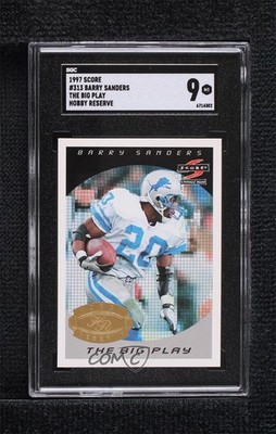 1997 Score The Big Play Hobby Reserve Barry Sanders #313 SGC 9 MINT HOF ...