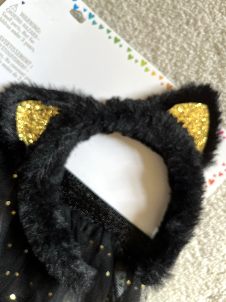 Claire's Black Cat Costume Fancy 3-Pc TuTu Skirt,Thick Furry Tail, Ears ...