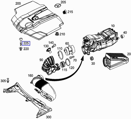 Mercedes Engine Cover Trim Twist Lock Fixing Screw A0009981995 ...