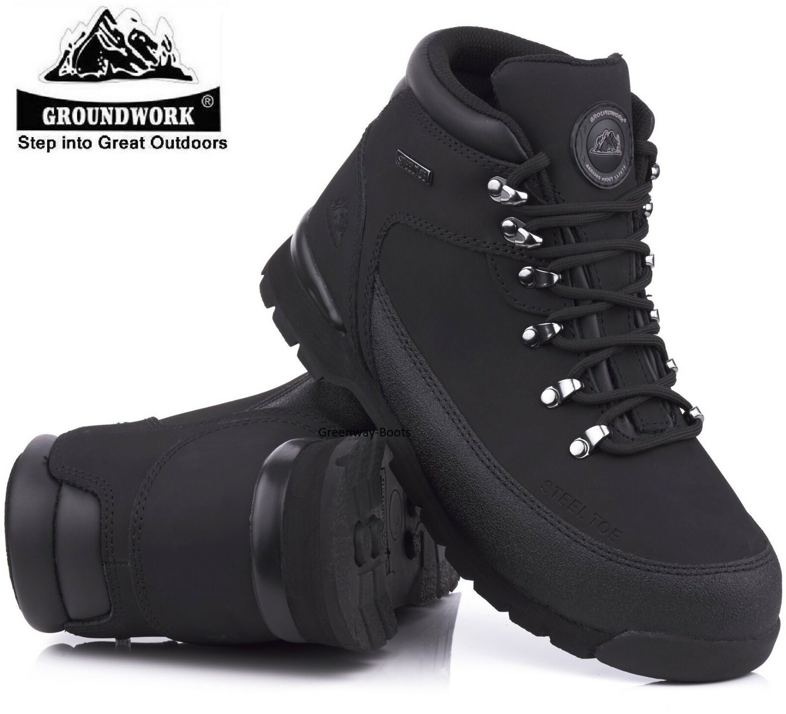 MENS LIGHTWEIGHT LEATHER WORK STEEL TOE CAP SAFETY BOOTS PPE SHOES ...