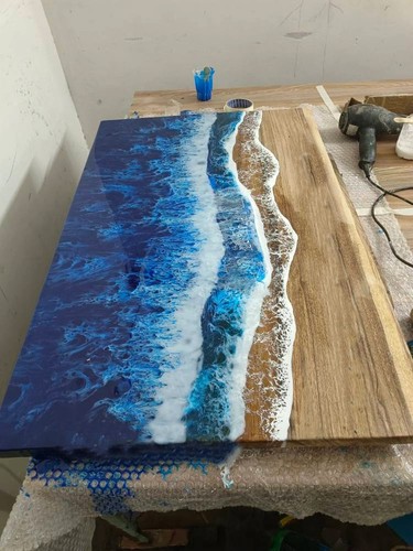 Ocean Wave Epoxy Table, Handmade Sea Effect Resin Table, River Table ...