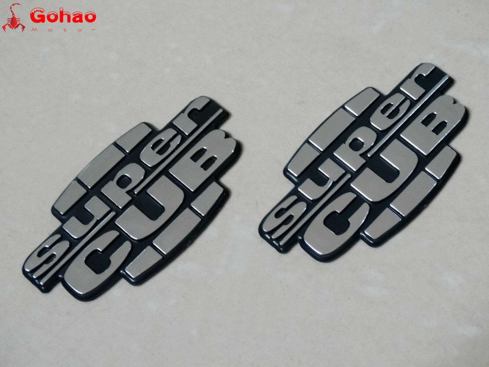 2x Super CUB badge logo Side Cover Panel Sticker Emblems for C50 C70 ...