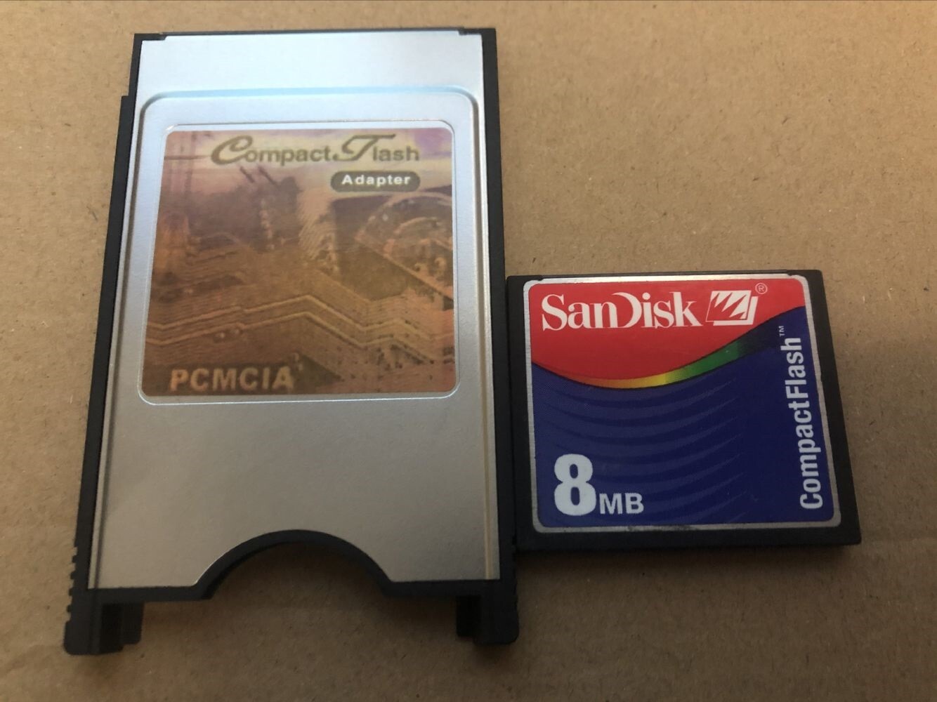 SANDISK 8MB Compact Flash +ATA PC card PCMCIA Adapter JANOME Machines ...