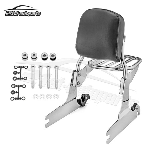 Chrome Backrest Sissy bar Docking Kit For Harley Softail Springer ...