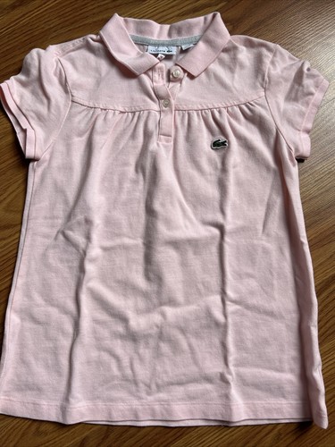 Lacoste Girls size 12-14 Pink Polo Shirt Short Sleeve | eBay
