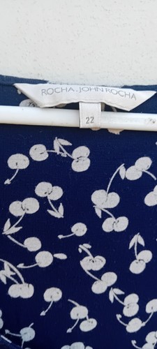 Ladies John Rocha Navy Mix Tunic-style Top Size 22 Preowned Excellent ...