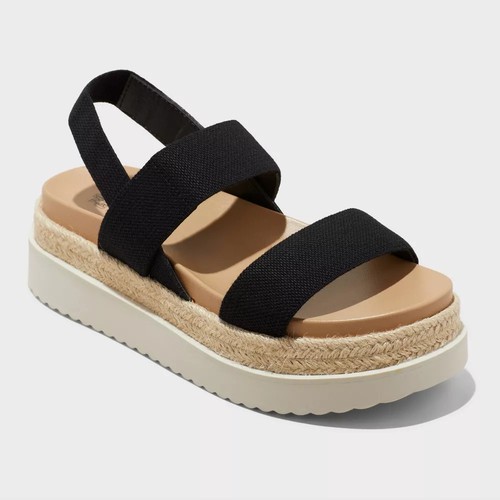 Women's Elliot Stretch Strappy Platform Sandals - Wild Fable Black | eBay