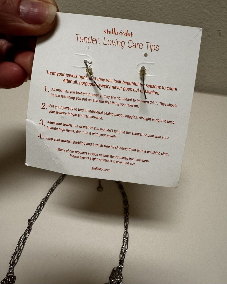 Stella & Dot Silver Necklace and Earrings | eBay