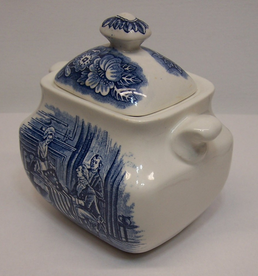 Staffordshire Liberty Blue Vintage sugar bowl Betsy Ross | eBay
