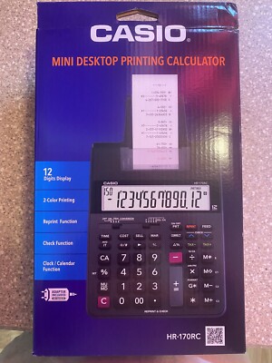 Casio HR-170RC Desktop Printing Calculator, 12 Digits, | eBay