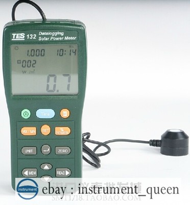 TES-132 Solar Power Meter Tester Datalogging w/USB Cable and Software ...
