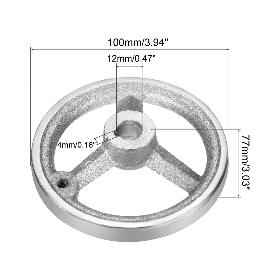100mm/3.94 Inch Rotary Handwheel Cast Iron for Milling Machines Lathes ...