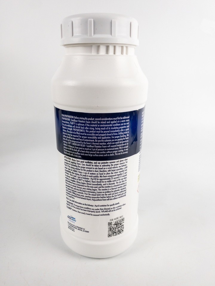 2 Part Polyurethane Flotation Foam 1 QT Density Foam Total Boat NEW ...