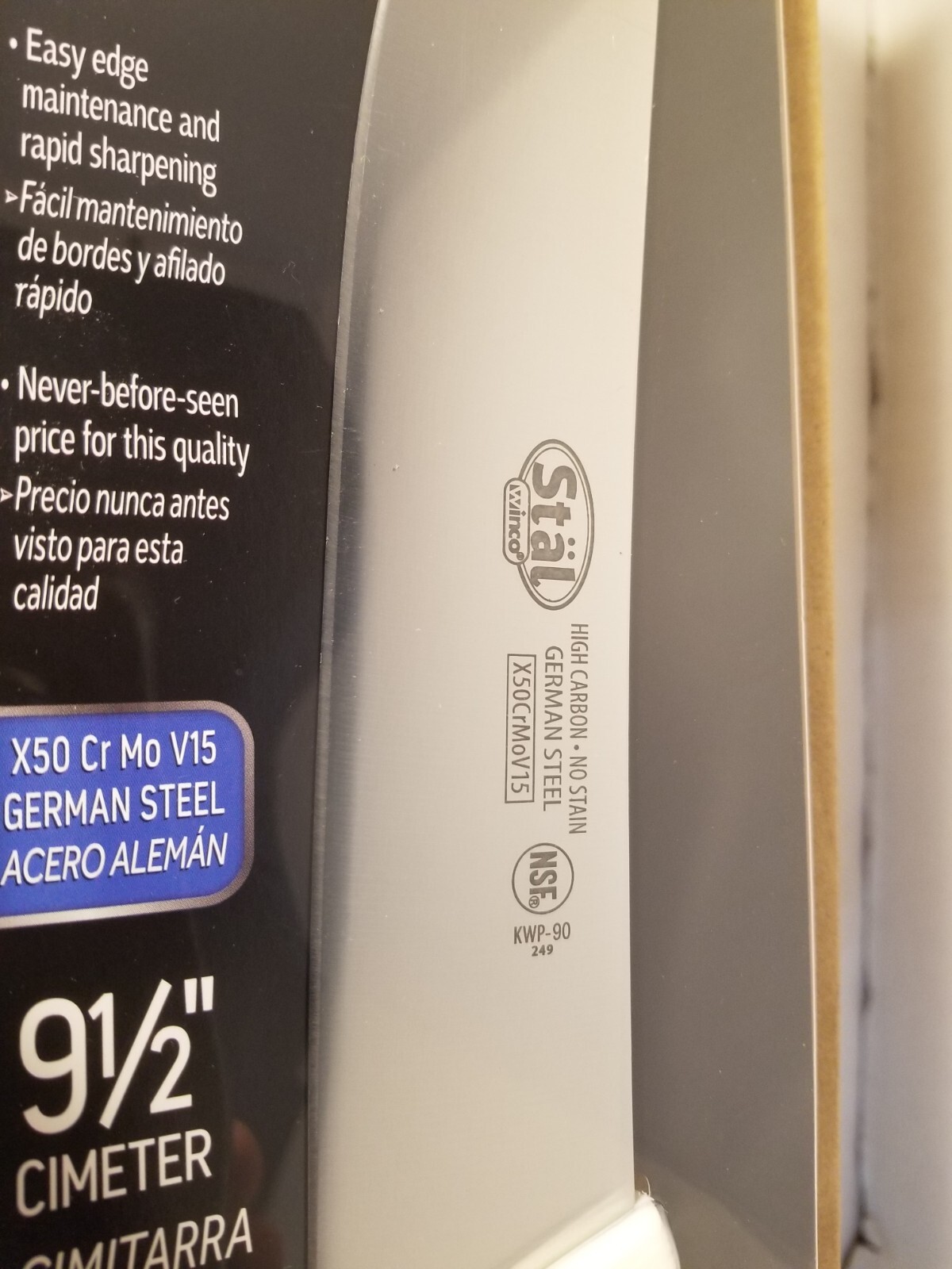 Winco KWP-90, 9.5-Inch Cimeter Steak Knife with Polypropylene Handle ...