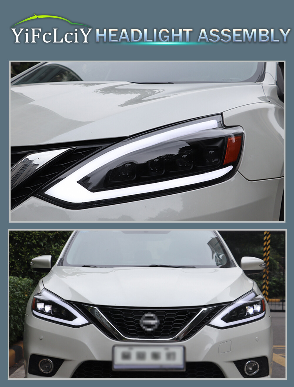 For Nissan Sentra 16-19 Headlights LED Projector LED DRL Sequential ...