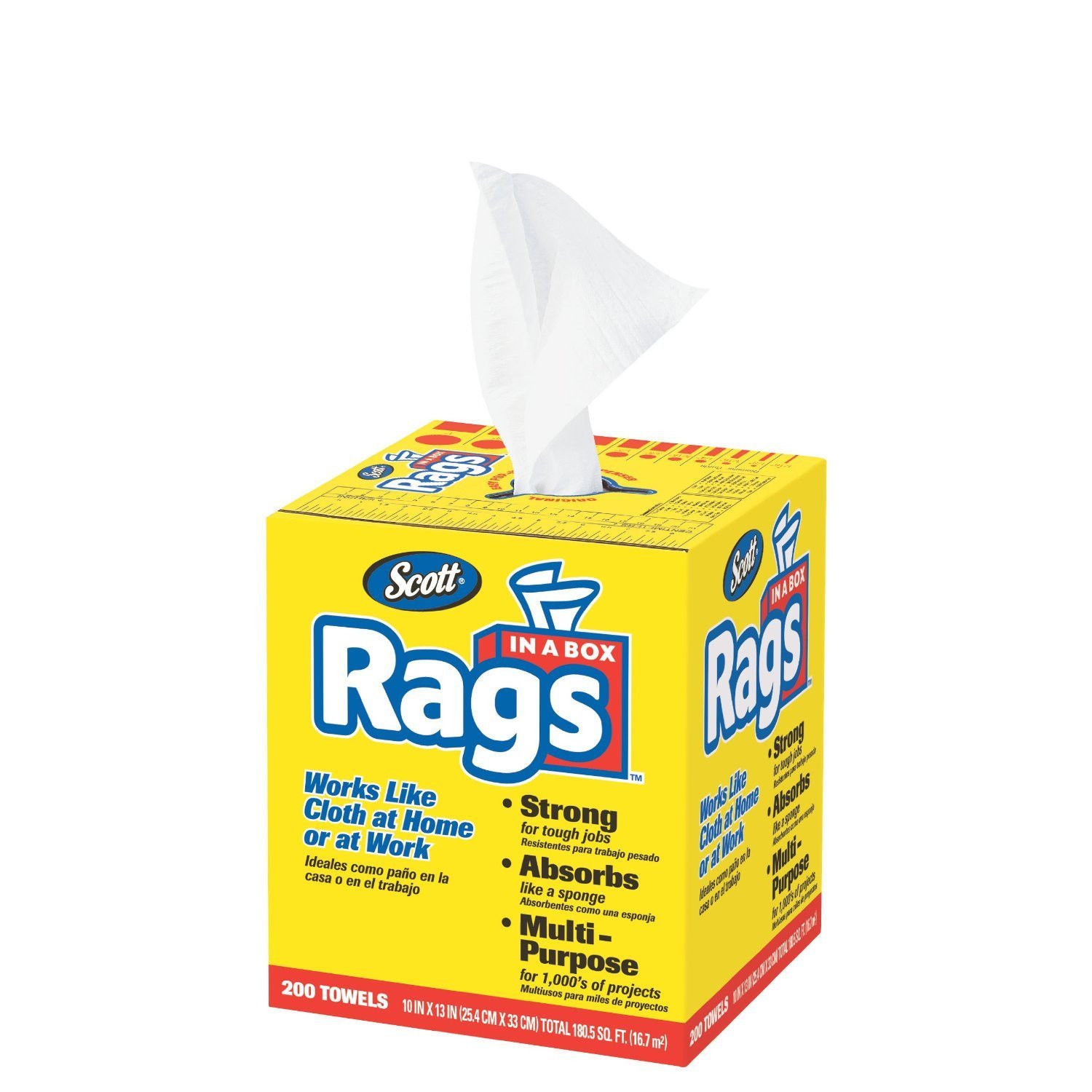 Kimberly Clark Scott 75260 Rags In A Box White Rags-Automotive Body ...