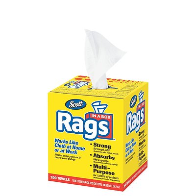 Kimberly Clark Scott 75260 Rags In A Box White Rags-Automotive Body ...