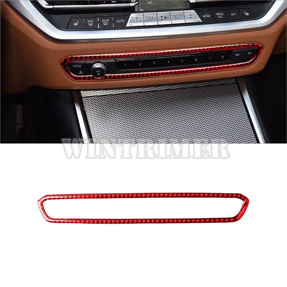 For BMW 3Series G20 G28 Red Carbon Fiber Interior Full Kit Cover Trim ...