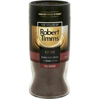 Robert Timms Premium Full Bodied Granulated Instant Coffee Jar 200g ...