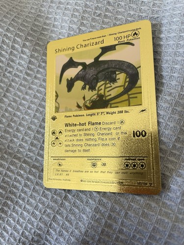 Shining Charizard 1st Edition Gold Pokemon Card 107/105 MINT | eBay