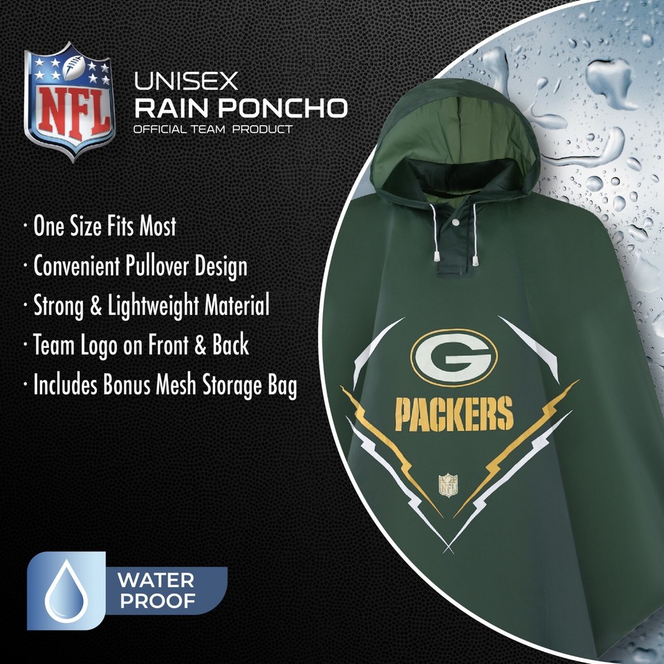 Impact Design NFL Team Unisex Rain Poncho - Premium Men and Women Rain ...